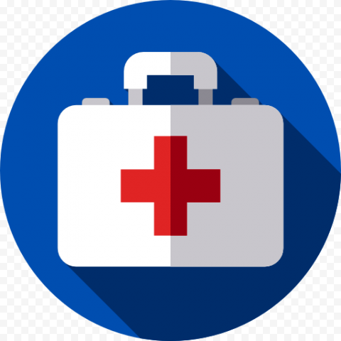 Blue Round Flat White Emergency First Aid Icon | Citypng