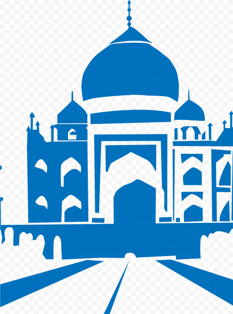 Islamic Blue Silhouette Masjid Mosque Shape Vector | Citypng