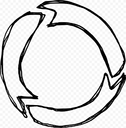 Hand Drawn Outline Three Circular Arrows Cycle | Citypng