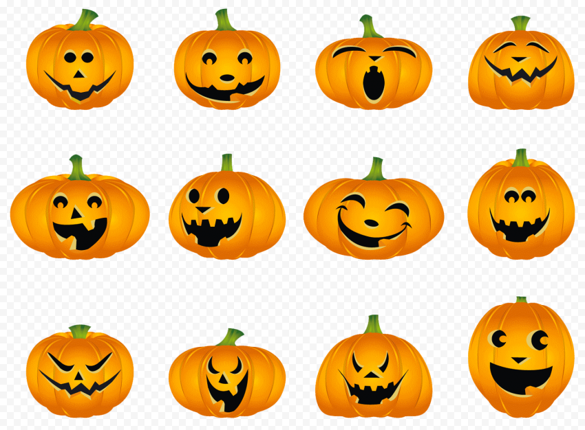 Set Of Pumpkins Emojis Faces | Citypng