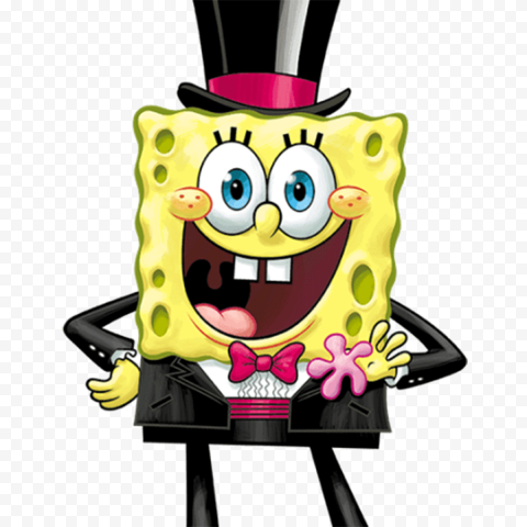 HD Spongebob Tuxedo With Black Hat Transparent PNG | Citypng