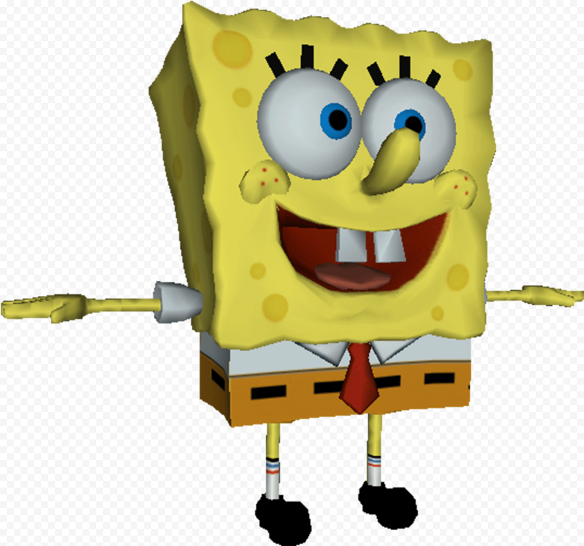 HD SpongeBob Cartoon Standing 3D Illustration PNG | Citypng