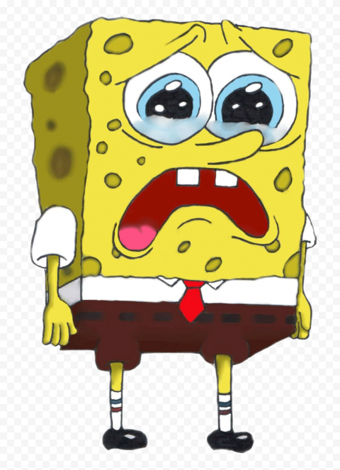 HD Spongebob Crying Standing Character Transparent PNG | Citypng