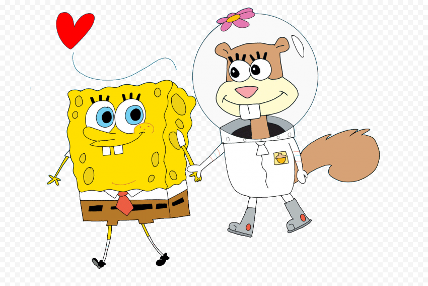 HD Spongebob And Sandy Is Love It Characters PNG | Citypng