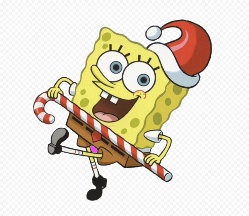 HD Spongebob Merry Chrismas Hat Candy Character Transparent PNG | Citypng
