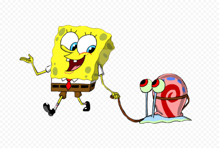 HD Spongebob Walking With Gary Characters Transparent PNG | Citypng