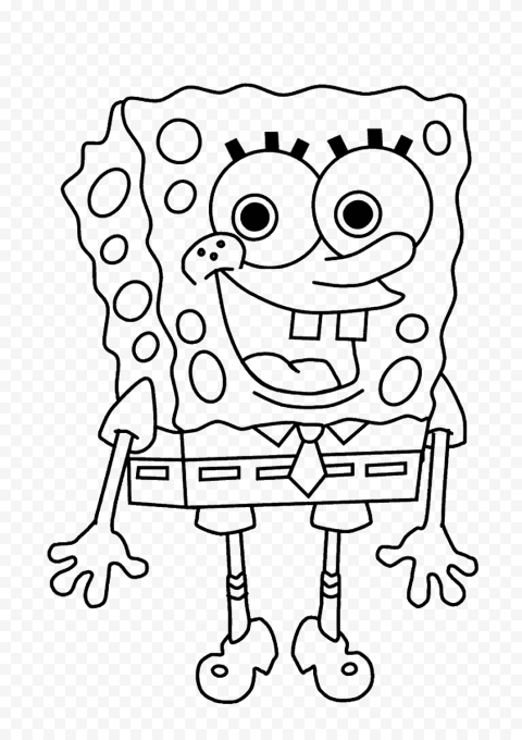 HD Spongebob Outline Standing Character Transparent PNG | Citypng