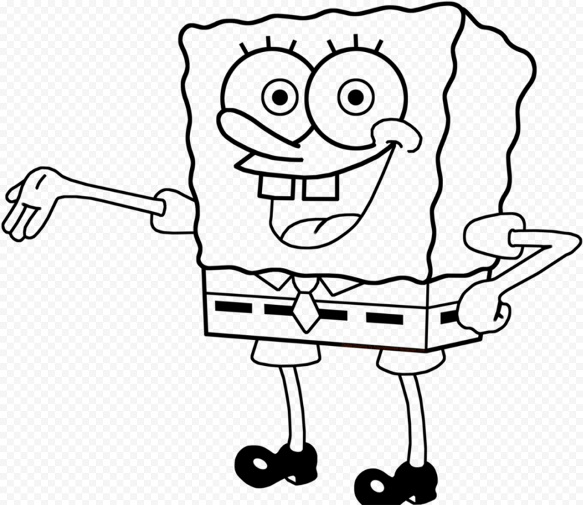 HD Spongebob Outline Welcome Character Transparent PNG | Citypng