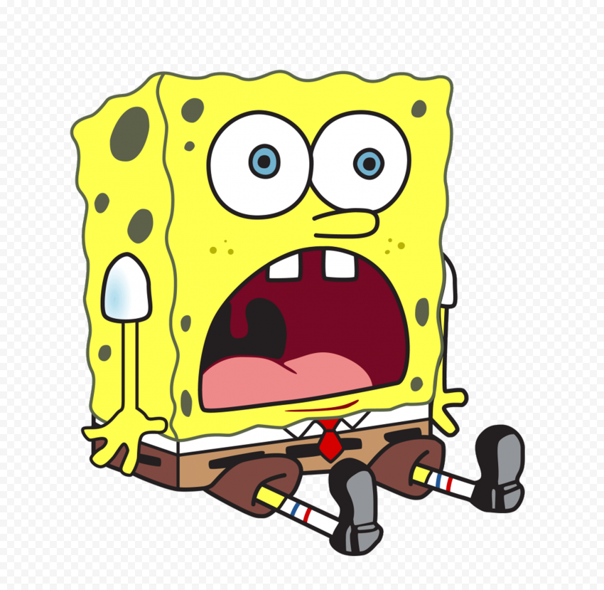 HD Spongebob Sitting Scared Charactrer Transparent PNG | Citypng