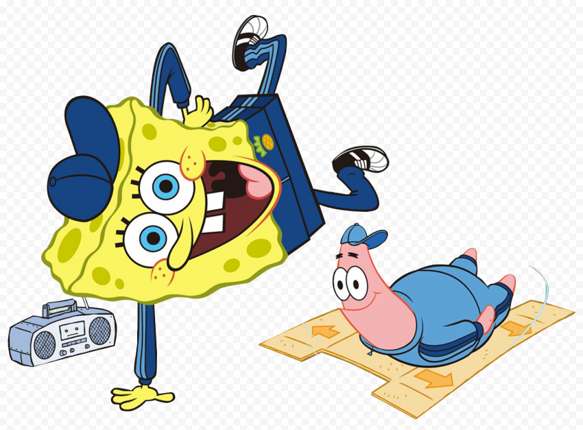 HD Spongebob And Patrick Dancing With Music PNG | Citypng