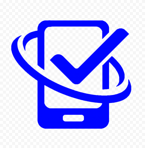 HD Blue Phone With Check Mark Logo Icon PNG | Citypng
