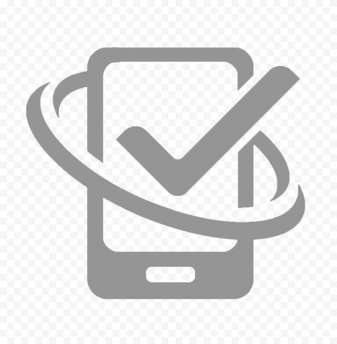 HD Grey Phone With Check Mark Logo Icon PNG | Citypng