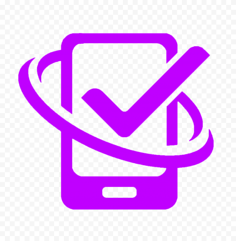 HD Purple Phone With Check Mark Logo Icon PNG | Citypng
