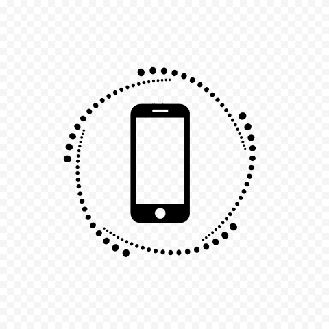 HD Black Phone Round Circle Logo Transparent PNG | Citypng