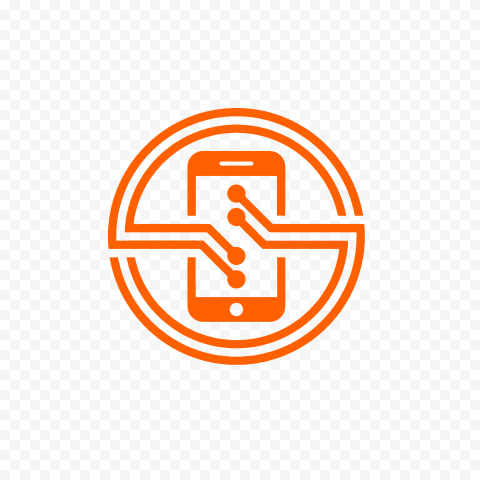 HD Orange Phone Round Circle Logo Transparent PNG | Citypng