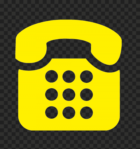 HD Classic Traditional Telephone Icon On Yellow PNG | Citypng