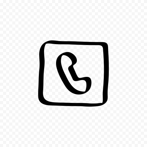 HD Black Hand Draw Square Phone Icon Transparent PNG | Citypng