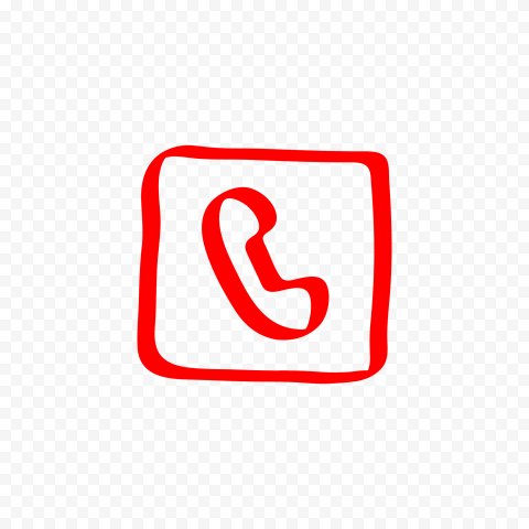 HD Red Hand Draw Square Phone Icon Transparent PNG | Citypng
