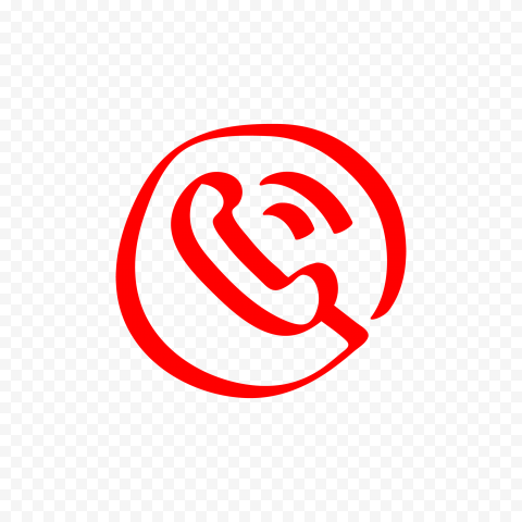 HD Red Hand Draw Round Circle Phone Icon Transparent PNG | Citypng