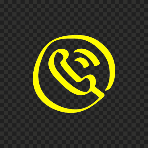 HD Yellow Hand Draw Round Circle Phone Icon Transparent PNG | Citypng