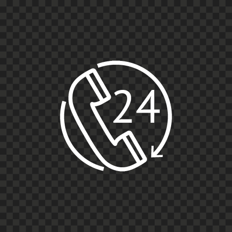 HD White Round Circle Phone 24H Icon Transparent PNG | Citypng