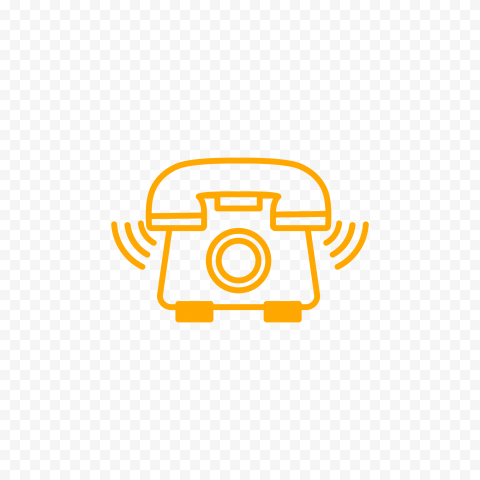 HD Orange Outline Phone Receive A Call Icon Transparent PNG | Citypng