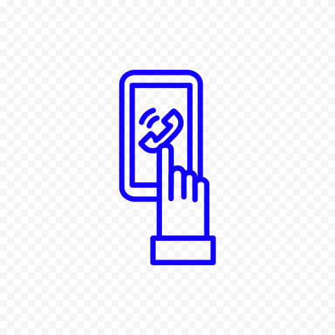 HD Blue Outline Mobile With Hand Icon Transparent PNG | Citypng