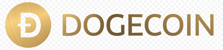 HD Dogecoin Golden Text Logo PNG | Citypng