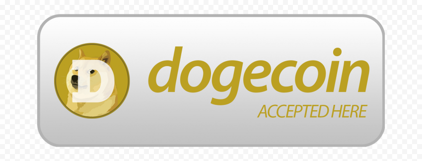 HD Dogecoin Payment Accepted Here Button PNG | Citypng