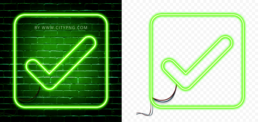 HD Green Tick Mark Sticker Effect PNG | Citypng
