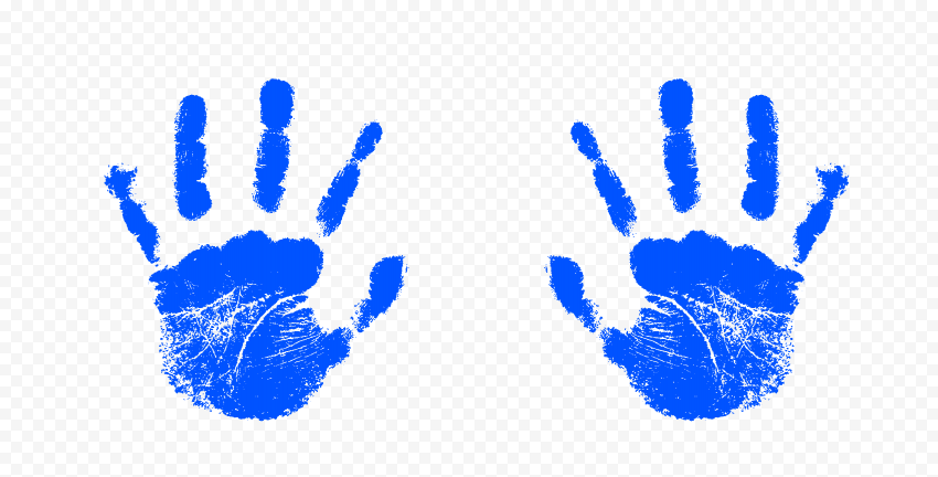 HD Blue Two Realistic Handprint PNG | Citypng
