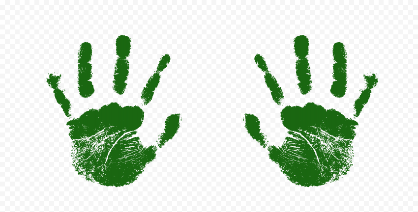 HD Dark Green Two Realistic Handprint PNG | Citypng