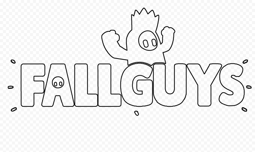 HD Fall Guys Black Outline Logo With Character PNG | Citypng