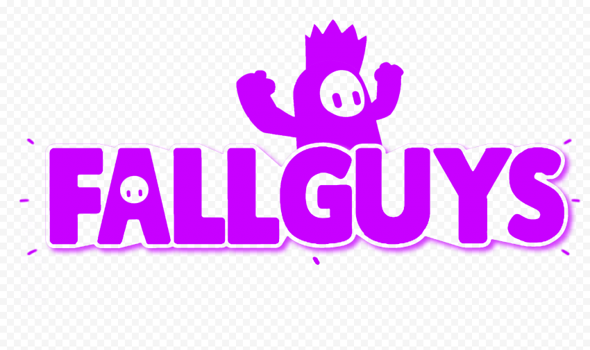 HD Fall Guys Purple Logo With Character PNG | Citypng