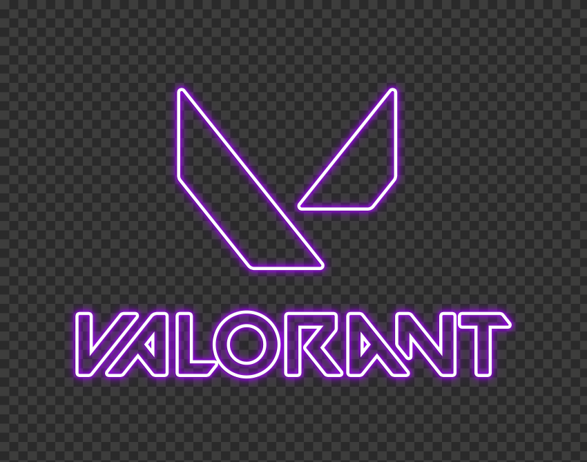 HD Valorant Purple Neon Logo With Symbol PNG | Citypng