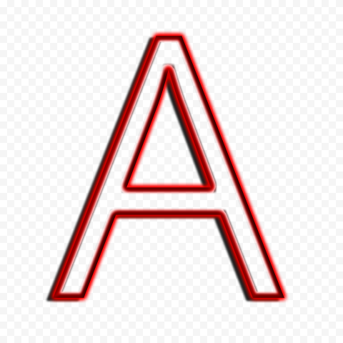 HD Red A Letter Alphabet Outline Neon PNG | Citypng