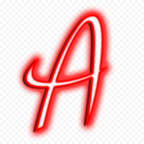 HD Red A Letter Text Alphabet Outline Neon PNG | Citypng