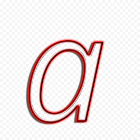 HD Red A Neon Letter Alphabet Outline PNG | Citypng