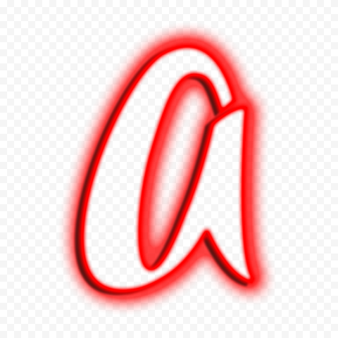 HD Red & White Neon A Letter Text Alphabet PNG | Citypng