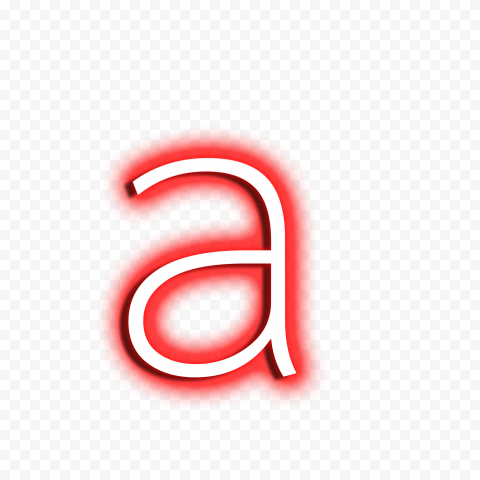 HD A Text Letter Alphabet Red & White Neon PNG | Citypng