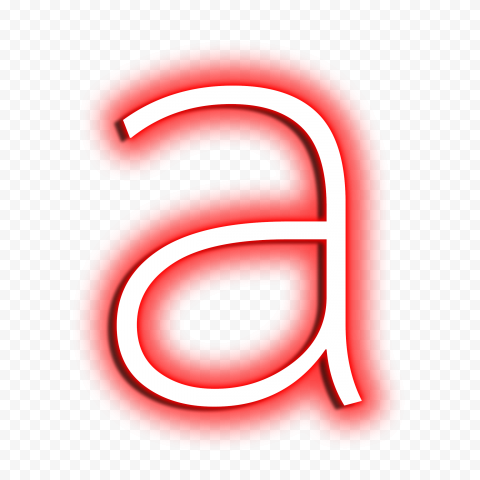 HD Neon A Letter Text Alphabet Red & White PNG | Citypng