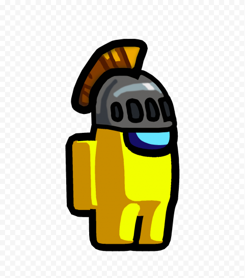 HD Among Us Crewmate Yellow Character With Knight Helmet PNG | Citypng