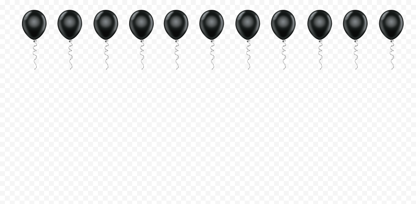 HD Black Balloons Border Horizontal PNG | Citypng