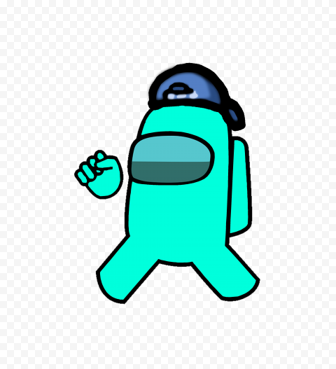 HD Cyan Among Us Character Wear Backwards Baseball Cap PNG | Citypng