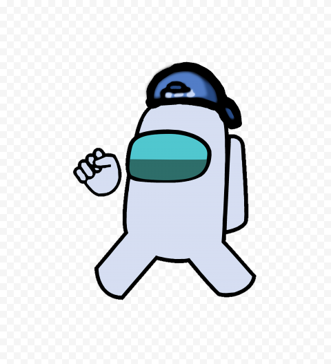 HD Among Us White Character Back View PNG | Citypng