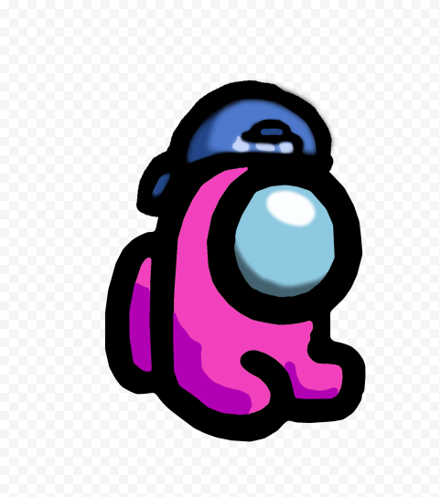 HD Pink Among Us Mini Crewmate Baby Backwards Baseball Cap PNG | Citypng