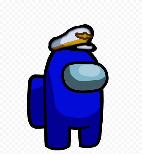 HD Blue Among Us Crewmate Character With Captain Hat PNG | Citypng