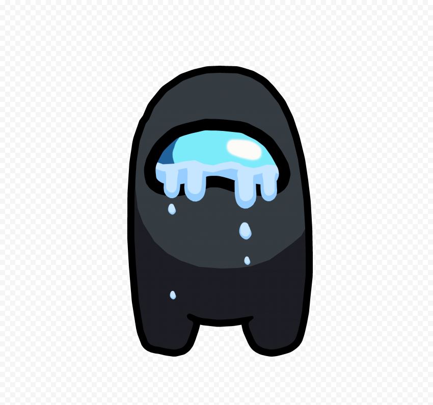 HD Black Among Us Crewmate Front View Crying PNG | Citypng