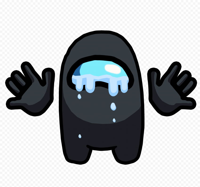 HD Black Among Us Crewmate Front View Cry PNG | Citypng