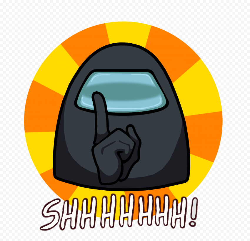 HD Black Among Us Crewmate Shhh Logo PNG | Citypng